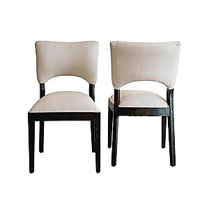 Posh Pollen Uptown Set of 2 Upholstered dining chairs, White
