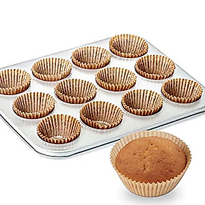 Caperci Standard Natural Cupcake Liners 500 Count, No Smell, Food Grade & Grease-Proof Baking Cups Paper
