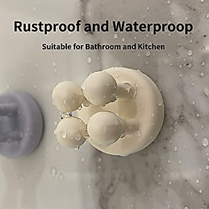 HuJiao-Zi 4 Pieces Silicone Hooks, Reusable Seamless Utility Hook, Towel Key Hooks Self Adhesive Holders for Hanging Kitchen Bathroom Home Office(White)