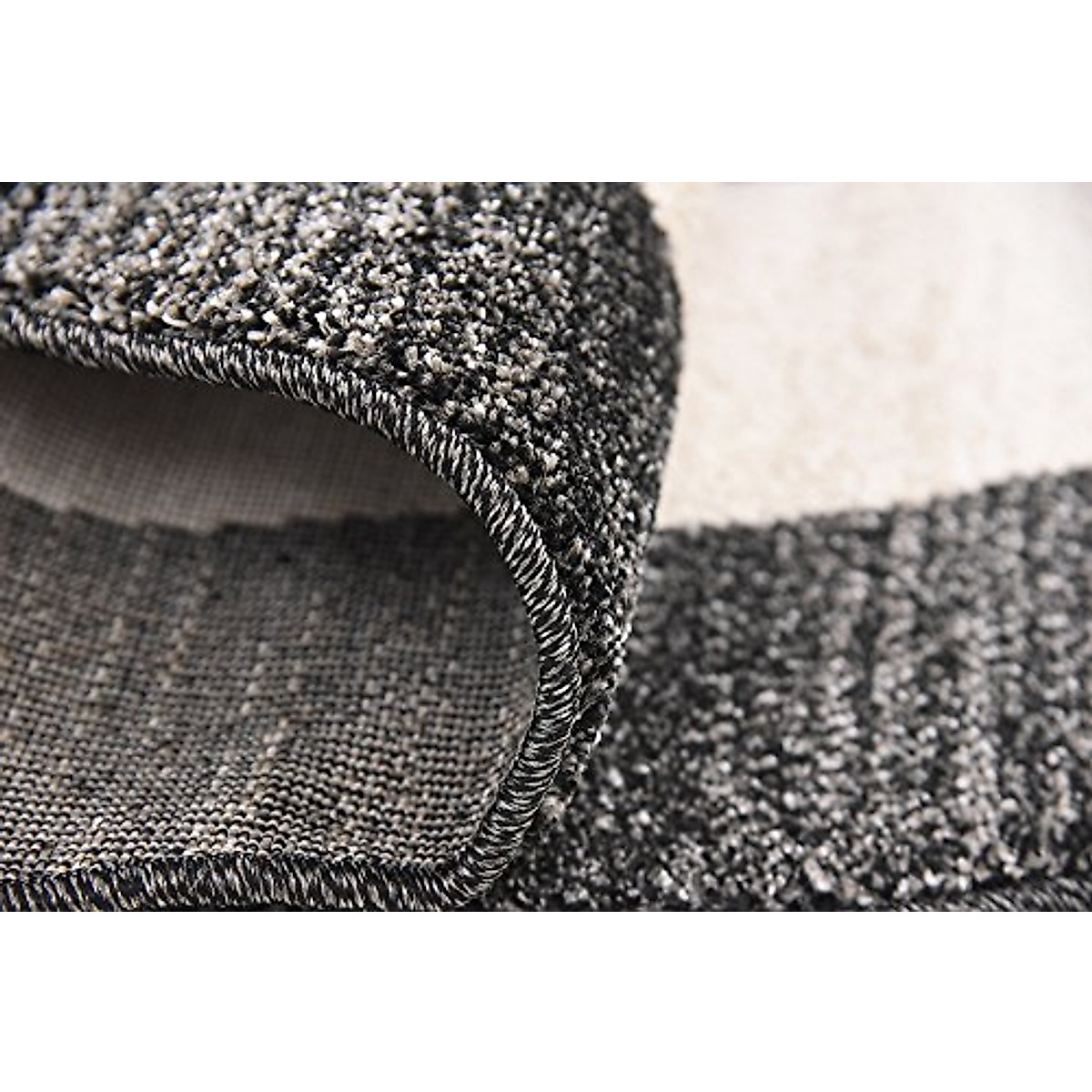 Unique Loom Del Mar Collection Area Rug - Maria (7' 10" Round, Black/ Ivory)