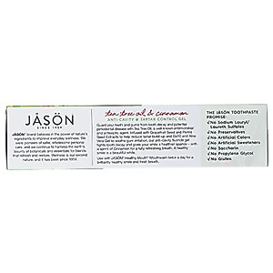 Jason Healthy Mouth Anti-Cavity & Tartar Control Gel, Tea Tree Oil & Cinnamon, 6 Oz