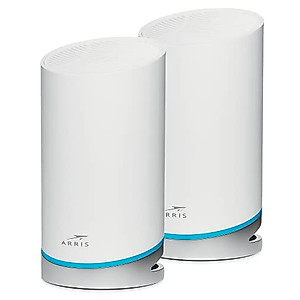 ARRIS SURFboard mAX W121 Tri-Band Mesh Wi-Fi 6 System | AX6600 Wi-Fi Speeds up to 6.6 Gbps | Coverage up to 5,500 sq ft| 4.8 Gbps Backhaul | Two 1 Gbps Ports per Node | Alexa Support |2 Year Warranty