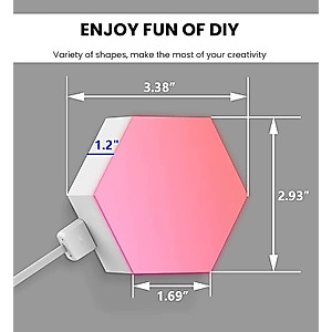 Cololight Hexagon Lights, Wall Light for Room Decor, Night Light, Music Sync LED Gaming Light, App Control Cool RGB Lights for Bedroom Decoration, Work with Alexa&Google 3Pcs PRO