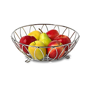 Spectrum Diversified Leaf Fruit Bowl, Chrome