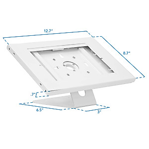 Mount-It! Anti-Theft Tablet Kiosk | Locking Tablet Enclosure with Counter Top and Wall Mount Base | Compatible with iPad 9.7, 10.2, 10.5 & Galaxy Tab A 10.1(2019) | MI-3775W