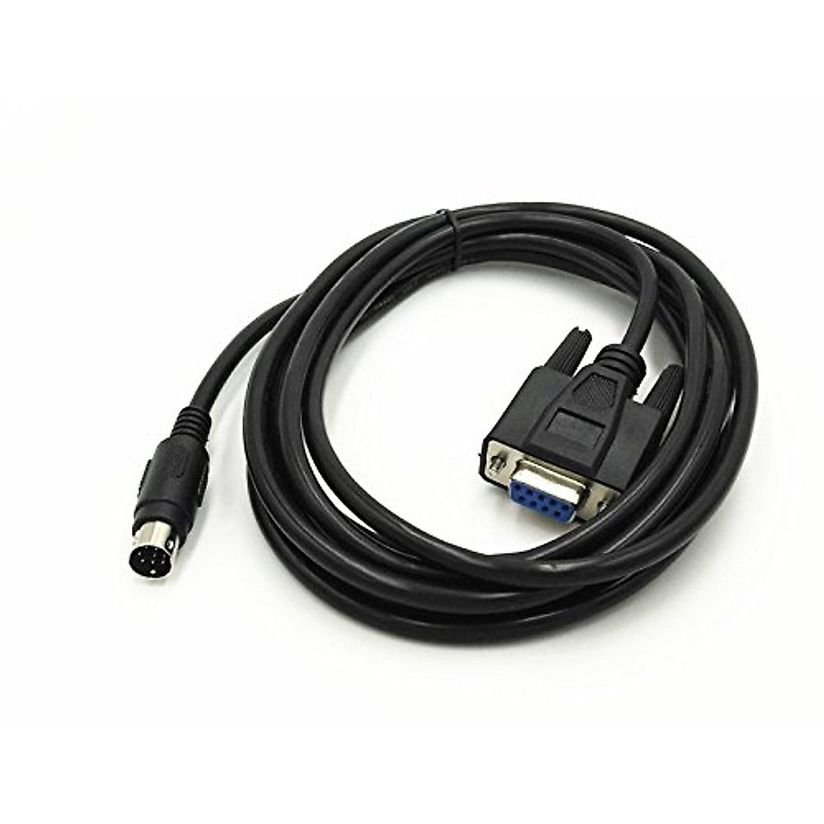 xjs XJSXZC 8P Mini Din Male to Female DB9 RS232 PLC Programming Adapter Cable 10Ft (DB9 RS232)