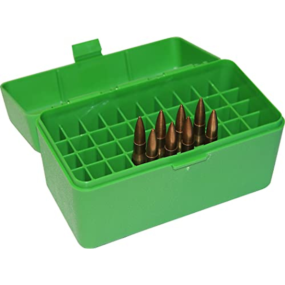 MTM 50 Round Flip-Top Rifle Ammo Box 270 Win 280 Rem 30-06, Green