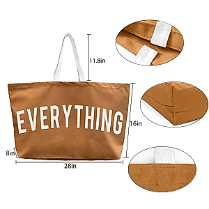 LLYLIU Canvas Tote Bag - Extra Large Shopping Beach Totes Bags Reusable Big Grocery Bag 28" x 8" x 16"