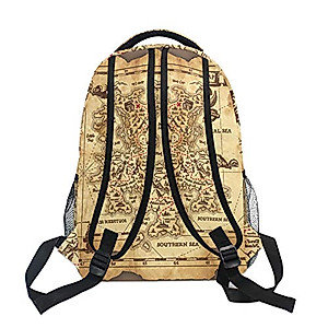 senya Pirate Treasure Map School Backpack Travel Rucksack Book Bag Laptop Backpack