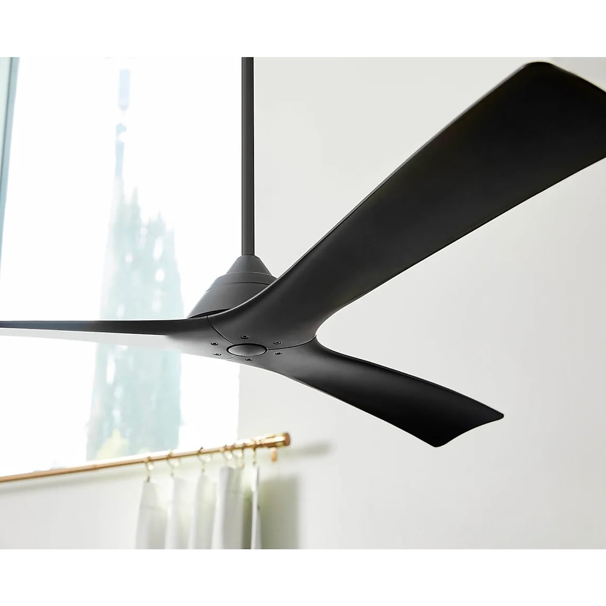 LUZAIRE DESIGN Oxygen 3-120-2115 | Mecca 64 Inch Three Blade Contemporary Modern Smart Ceiling Fan – Black & Walnut Finish | Three Speed Reversible Motor |