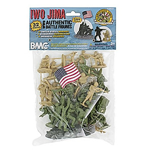 BMC WW2 Iwo Jima Plastic Army Men - 32 American and Japanese Soldier Figures