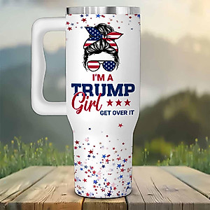 BPJJ Gifts For Women - Christmas Tumbler 40OZ For Girl - Girl Get Over It Tumbler - Birthday Present For Her, Sister, Friend, Girl Friend - Christmas, Mothers Day, Birthday Gifts - Tumbler With Handle