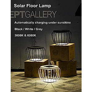 WEILAILUX 16-inch Solar Outdoor Floor Lamp Waterproof, LED Round Cube Chair Light Seat Stool Side Table, Accent Ambient Decorative Lighting for Home Hotel Lawn Patio Garden, White (3000K + 6000K)