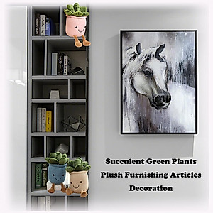 CHELEI2019 9.8" White Succulent Potted Plush,Funny Xmas Stuffed Succulent Plant Toy Gifts