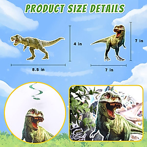 Cool 3D Dinosaur Hanging Swirls Banner 30 Sets Dino Garden Banner Party Decoration for Kids Dinosaur Theme Birthday Party Supplies Baby Shower Spiral Streamers Home Room Ceiling Wall Backdrop Decor
