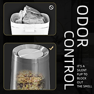 YOJIA 10L / 2.6Gal Small Stainless Steel Sliver Trash Can,Metal Bathroom Garbage can with Lid,Modern Home Décor Wastebasket with Flipping Lid, Garbage Can for Kitchen,Bathroom,Living Room(Silver),