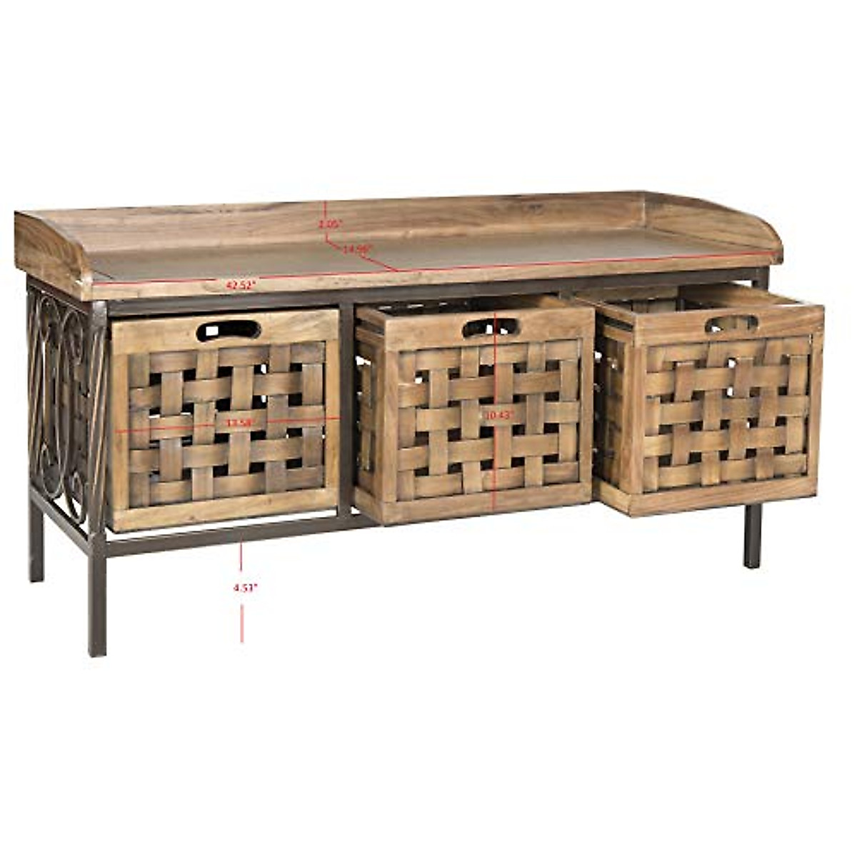 Safavieh American Homes Collection Isaac Filbert Brown Wooden Storage Bench