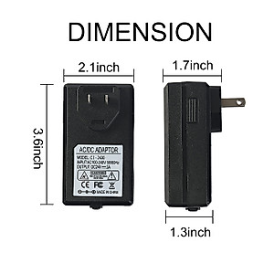 24V 3A 72W Power Supply Adapter,100-240V AC to DC, 5.5mm x 2.5mm DC Output Jack 24V AC Power Supply Wall Plug for 5050 3528 LED Strip Light LED Driver CCTV Security System