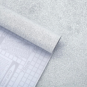 lenify Silver Glitter Wallpaper Peel and Stick Silver Contact Paper 17.7inch x 118.1inch Glitter Self Adhesive Wall Paper for Bedroom DIY Gift Decoration Sparkle Contact Paper for Shelf Liner Vinyl