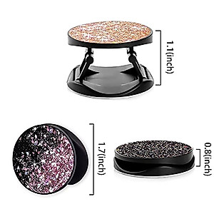 DaBuBu New Version Phone Holder 3 Pack Black Purple Pink Glitter Art Expanding Grip Stand Finger Holder for Smartphone and Tablets