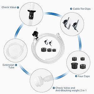 Sink Soap Dispenser Tube Kit, 47” with Upgraded Check Value, Never Fill The Little Bottle Again (White-1pcs)