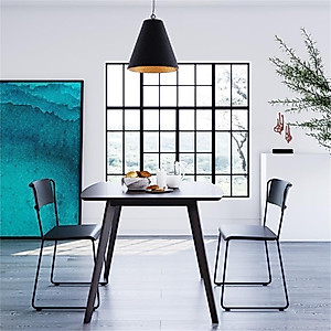 Flats & Castles Wesley Mid-Century Modern Square Dining Table 36" (Charcoal Walnut)