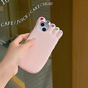 QoKcoahn Case for iPhone 13 Pro Max,3D Kawaii Phone Cases Funny Cute Cartoon Foot Nail EnhancementCover Soft Silicone Gel Drop Protection Case Women Girls for iPhone 13 Pro Max