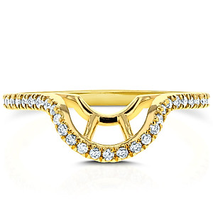 Kobelli Lab Grown Diamond Notched Basket Curve Wedding Band 1/4 CTW 14k Yellow Gold (DEF/VS), 8