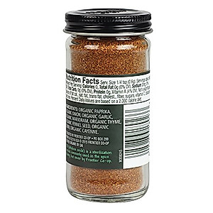 Frontier Co-op Organic Cajun Seasoning, 2.08-Ounce Jar, Authentic Louisiana Flavor For Southern Delicacies, Kosher, Non GMO