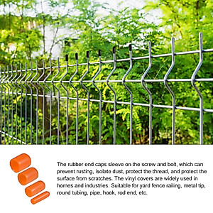 Rebower 40 Pack Screw Thread Protector Cover Rubber End Caps, [for Screw, Bolt, Rod End Cap] - 1/8 inch 1/4 inch 3/8 inch 1/2 inch Inner Dia/Orange