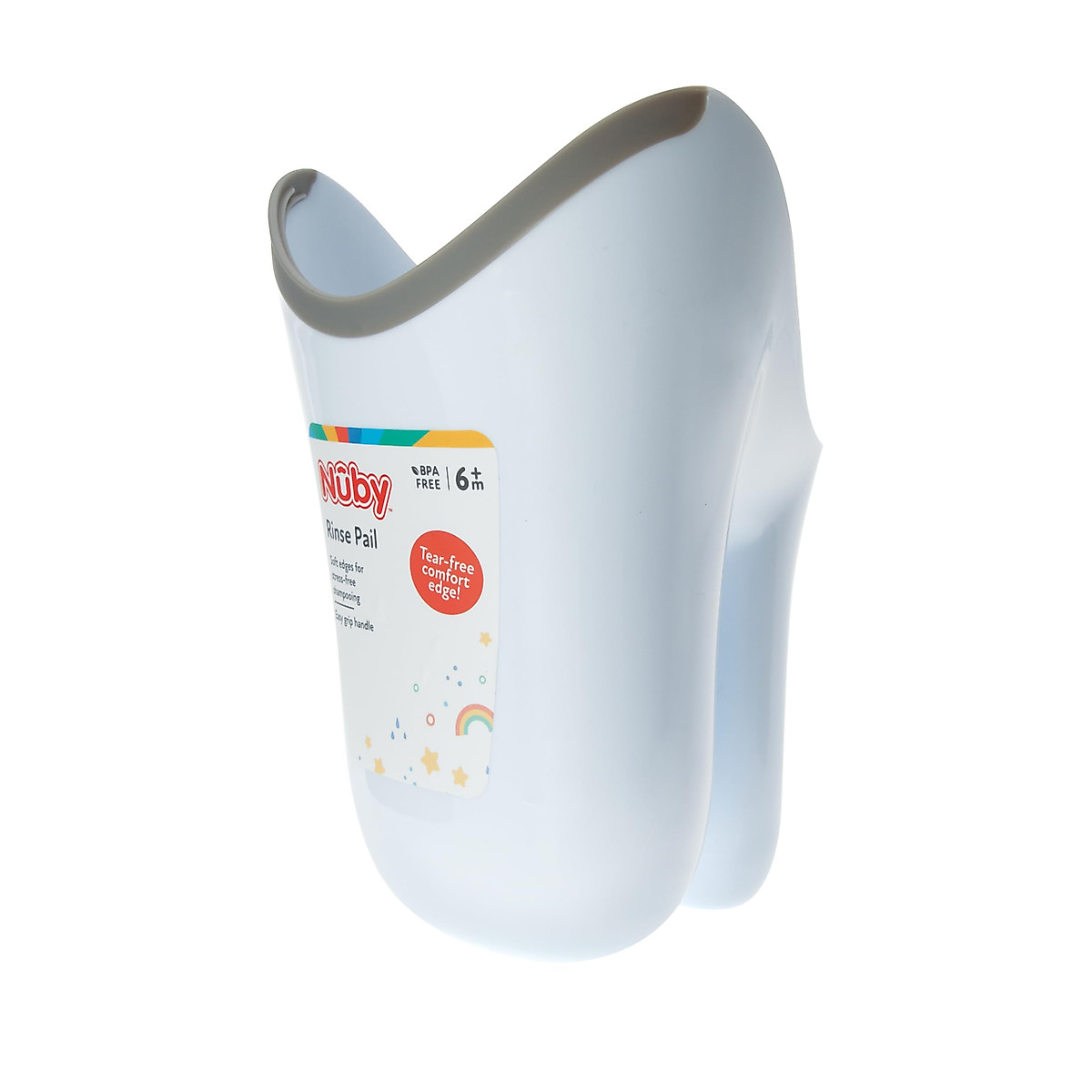 Nuby Tear-Free Rinse Pail, Aqua or White, 5 Inch (Pack of 1)