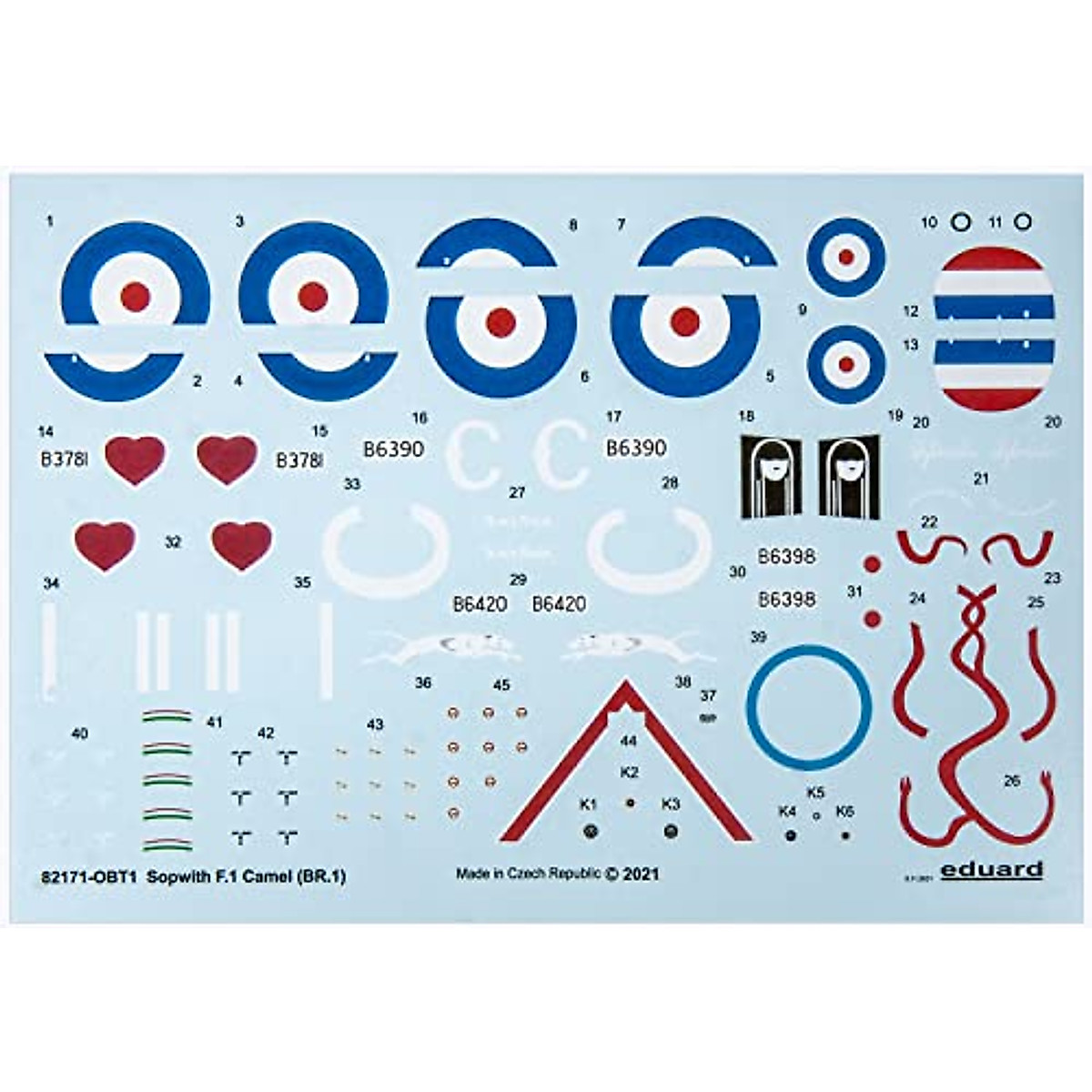 Eduard EDU82171 1/48 Profile Pack British Air Force Soppy F.1 Camel, BR.1 Engine, Plastic Model