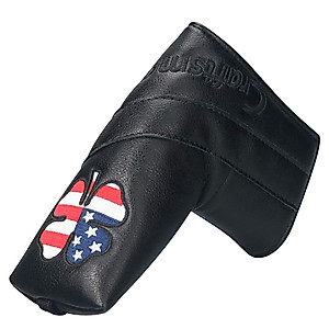 Craftsman Golf USA Clover US Flag Leather Black Golf Putter Blade Head Cover Headcover Magnetic Closure for Scotty Cameron Odyssey