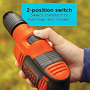 BLACK+DECKER Hammer Drill, 6.5-Amp, 1/2-Inch (BEHD201)