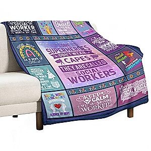 FTEFueie Social Worker Gifts Blanket, Social Worker Appreciation Gifts, Social Worker Gifts for Women, Social Worker Birthday Gifts, Social Work Month Gifts for Social Worker Throw Blanket 50"X60"