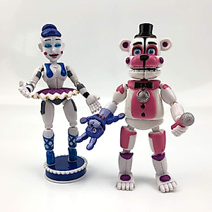 MATECam New Inspired 5PCS/Set FNAF Sister Location Figures FigFuntime Freddy, Circus Baby, Enard, Belora, Funtime Foxy Horror Doll Lightening Action Figures Toys