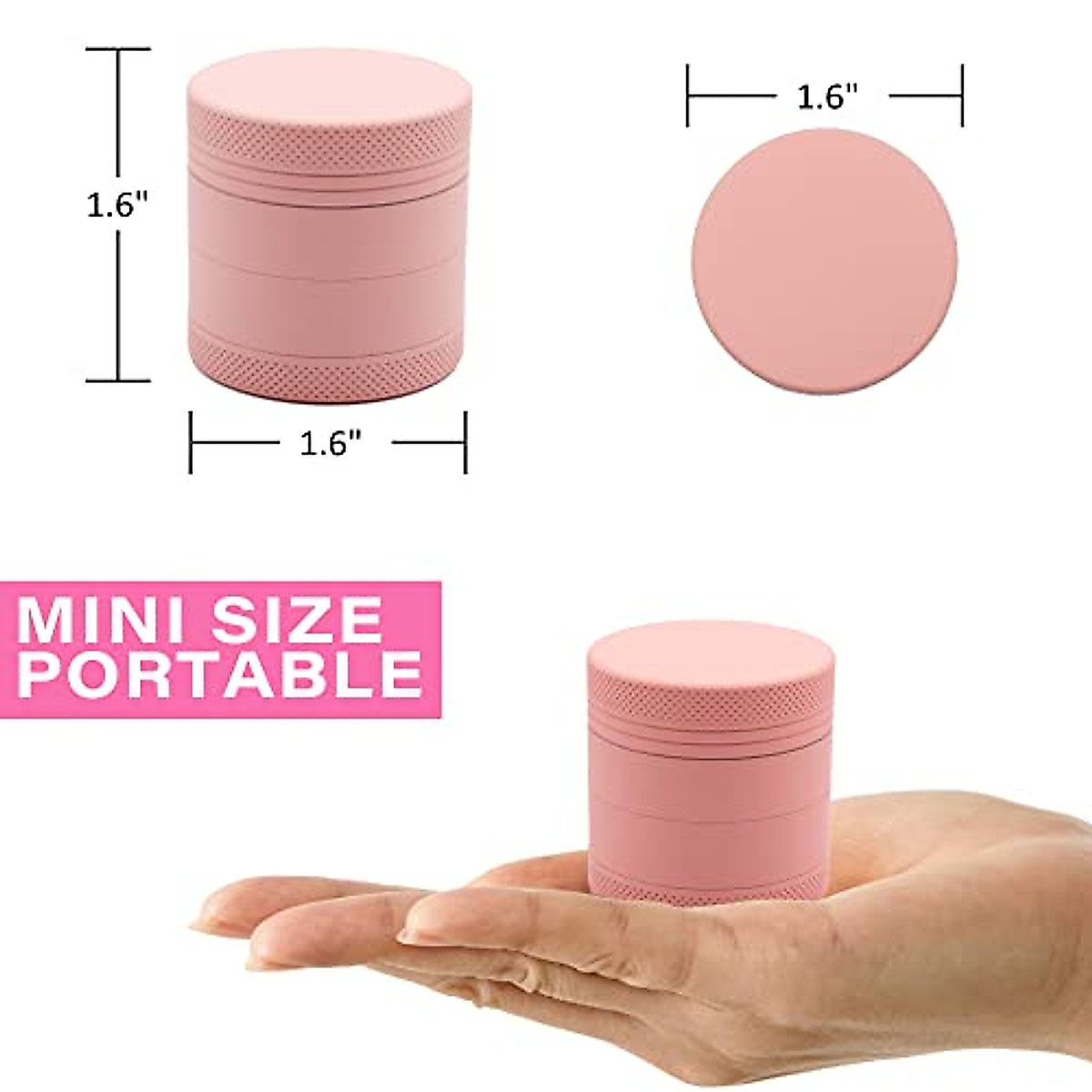 JENOJEMI 1.6 Inch Small Silicon Coating Spice Grinder(Old Version)