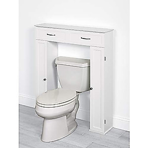Zenna Home Lift Top Storage Console Cabinet Bathroom Spacesaver, White