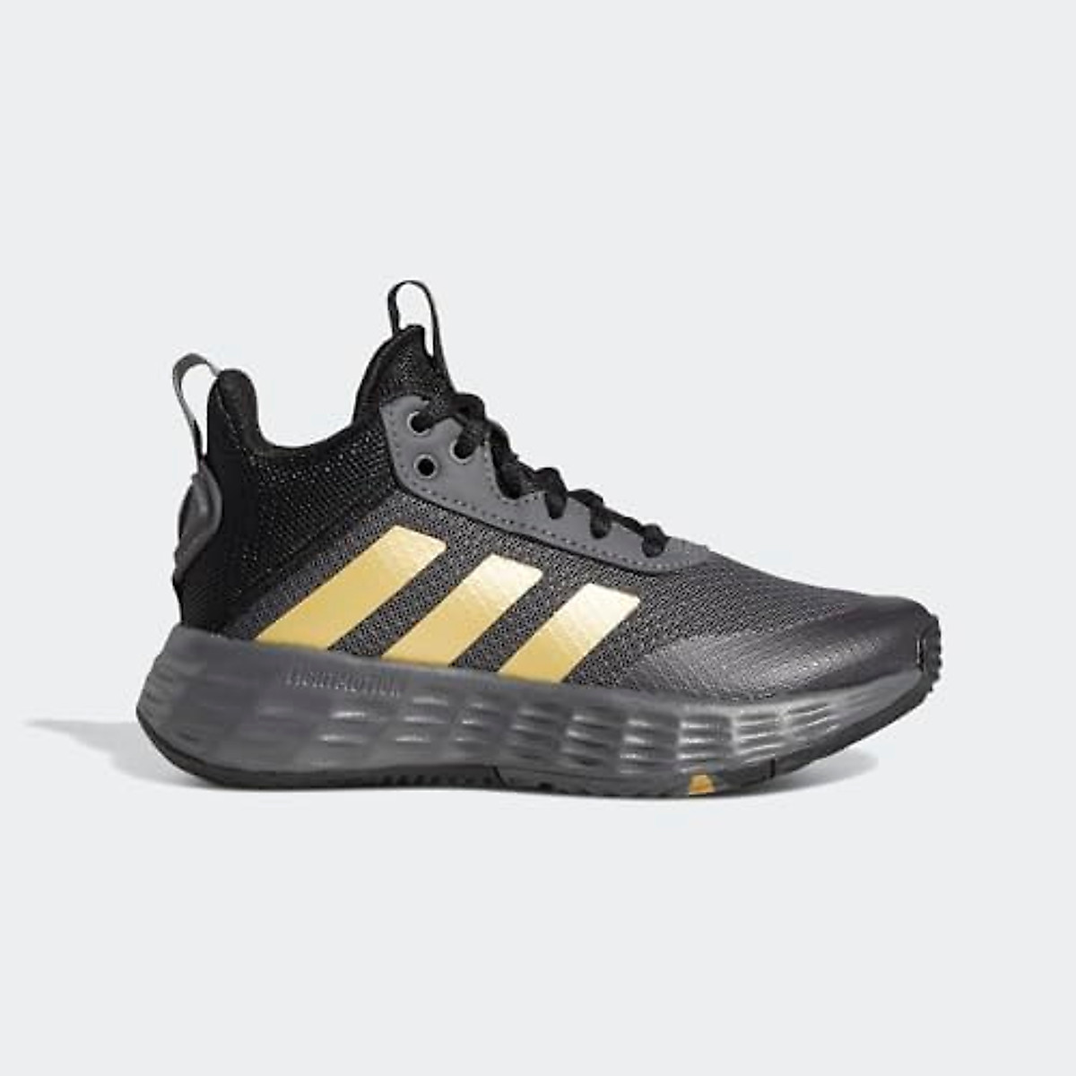 adidas Own The Game 2.0 Basketball Shoe, Grey Five/Matte Gold/Core Black, 2 US Unisex Little Kid