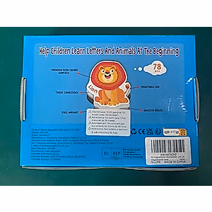 78 Magnetic Alphabet, 26 Uppercase, 26 Lowercase Letters & 26 Object Patterns, Adorable Animal Alphabet ABC Fridge Magnets Educational Letter Spelling Learning Toys Set for Toddlers 3 4 5 Years Old