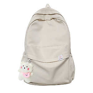 Eagerrich Aesthetic Backpack Cute Backpack School Supplies Laptop Bag for Teens Girls Women Students Solid Color