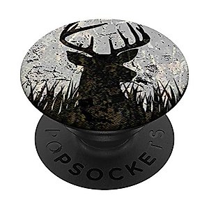 Buck Deer Hunting Camouflage design deer head PopSockets Swappable PopGrip
