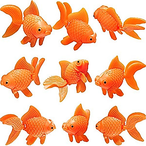 Sumind 15 Pieces Artificial Aquarium Fishes Plastic Fish Realistic Artificial Moving Floating Orange Goldfish Fake Fish Ornament Decorations for Aquarium Fish Tank