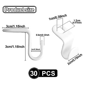 PENCK Hanger Space Saving Hooks Plastic Clothes Hanger Connector Hooks for Closet Space Saver and Organizer Closets, 30Pcs, Load 20 Pounds, White