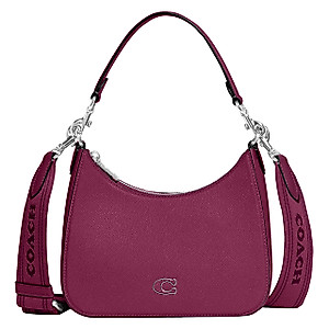 COACH Hobo Crossbody in Crossgrain, Deep Plum,