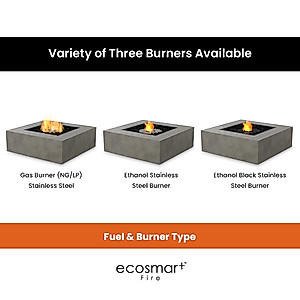 Eco Smart | Base 40 Fire Pit Table | Natural Color | Stainless Steel Gas Burner | Elegant Curved Design with Versatile Wide Lip | Complements Any Decor and Setting