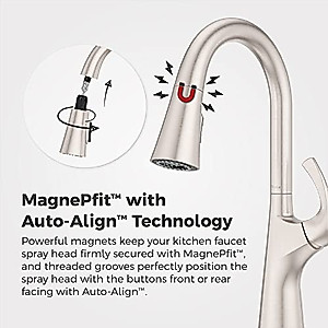 Pfister Talega Kitchen Faucet with Pull Down Sprayer, Single Handle, High Arc, Spot Defense Stainless Steel Finish, F5297TEGS
