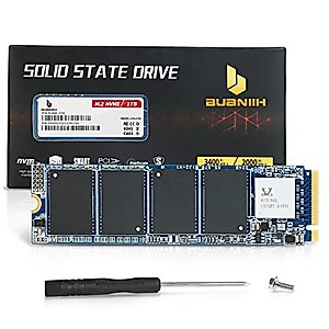 BUANIIH SSD 1TB PCle 3.0x4, NVME M.2 2280, Internal Solid State Drive,Storage and Memory Expansion for Gaming,Speeds of up-to 3400MB/s
