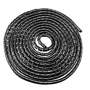 uxcell Spiral Cable Wrap Wire Cord Wraps 1/2-inch x 18ft Black PE Polyethylene Tubing for Computer Wire
