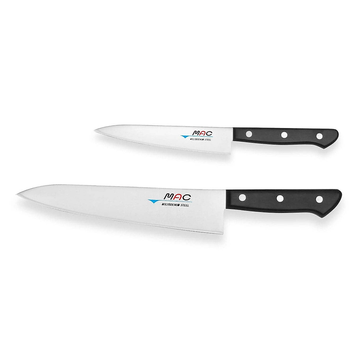 MAC Knife Chef series 2-piece starter knife set H-30, HB-85 Chef series 8.5" Gyutou-style Chef's knife and HB-55 Chef series 5.5" Utility knife, handcrafted in Seki, Japan